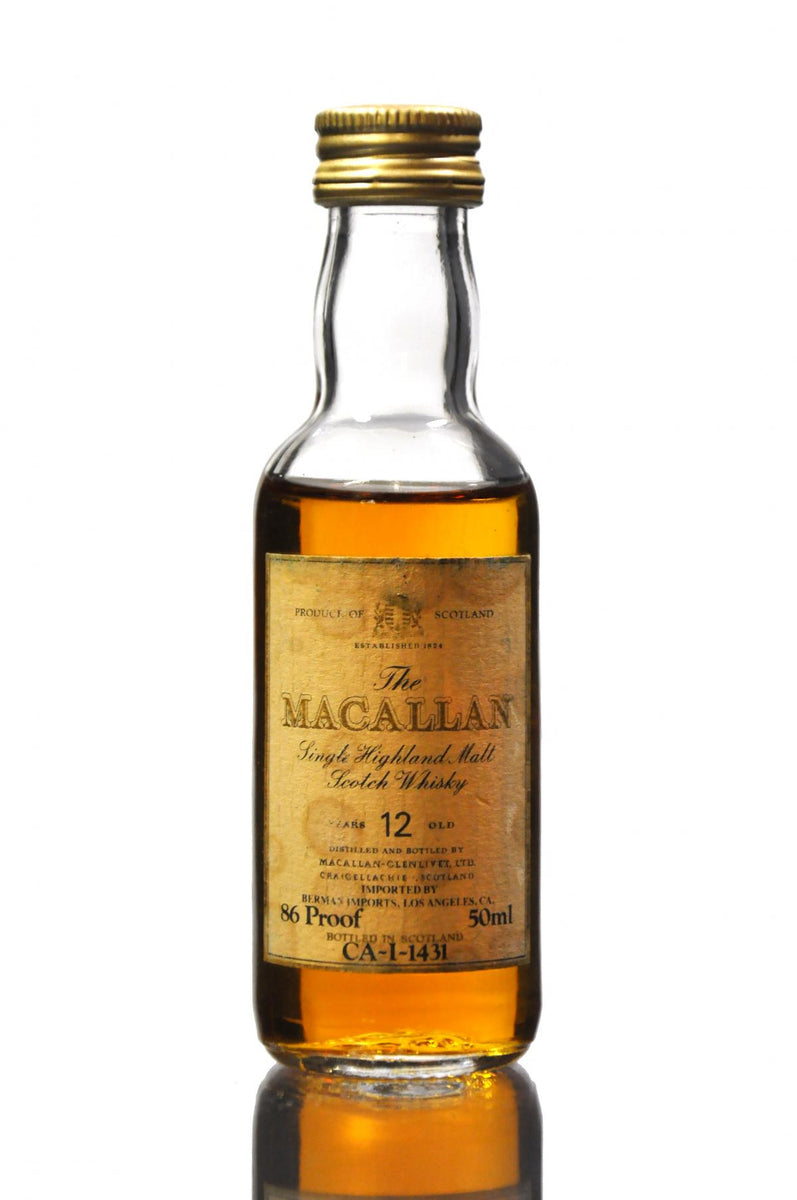 Macallan 12 Year Old 86 Proof Miniature Macallan 12 Year Old 86 Proof Miniature