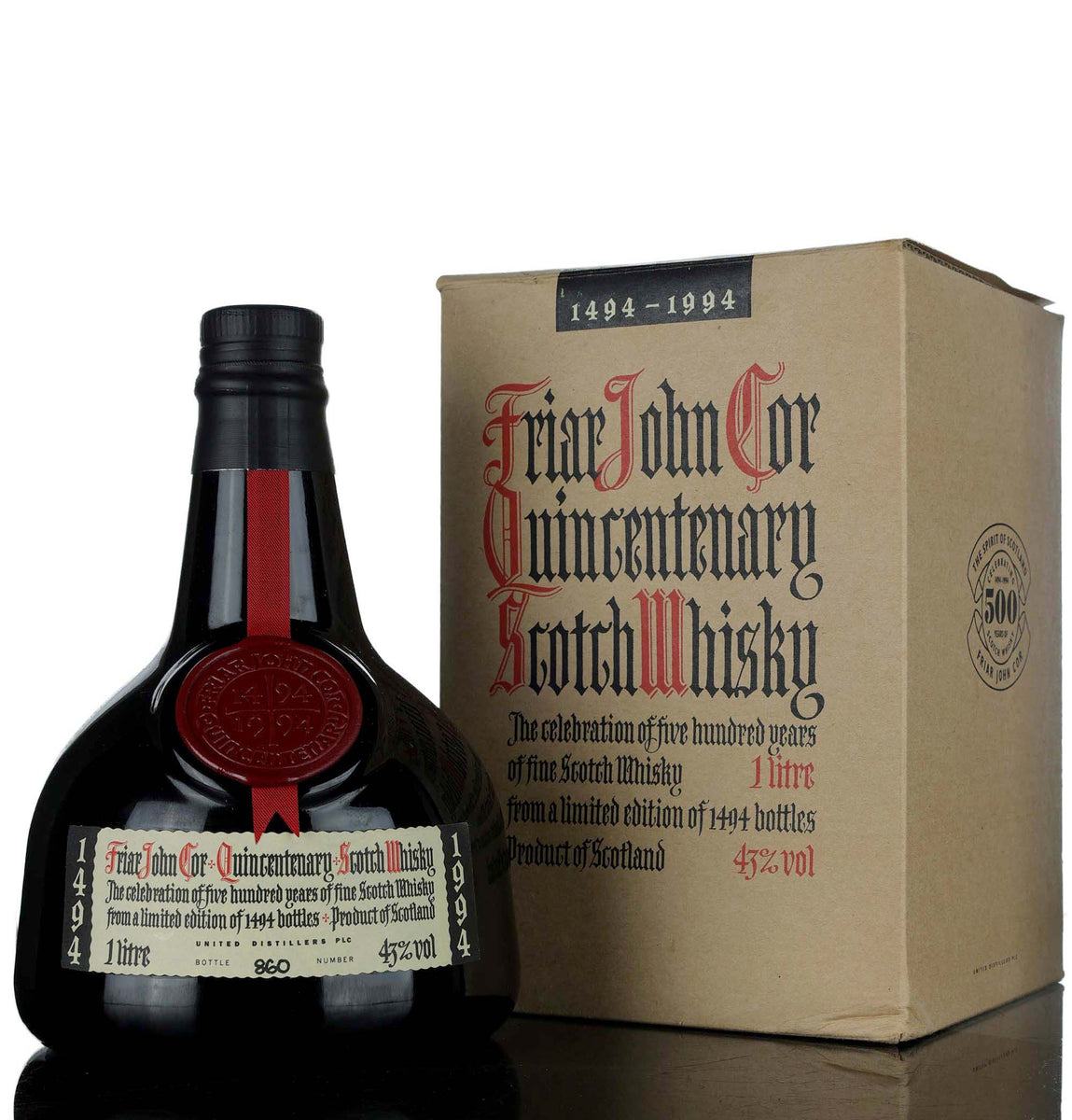 Friar John Cor Quincentenary Of Scotch Whisky 1494-1994 - 1 Litre Lot