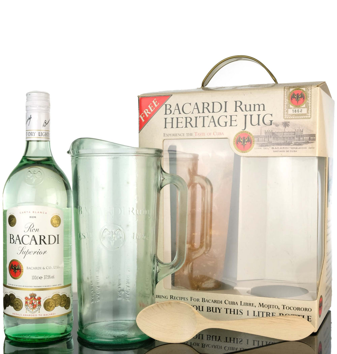 Bacardi Rum - Presentation Set - 1 Litre