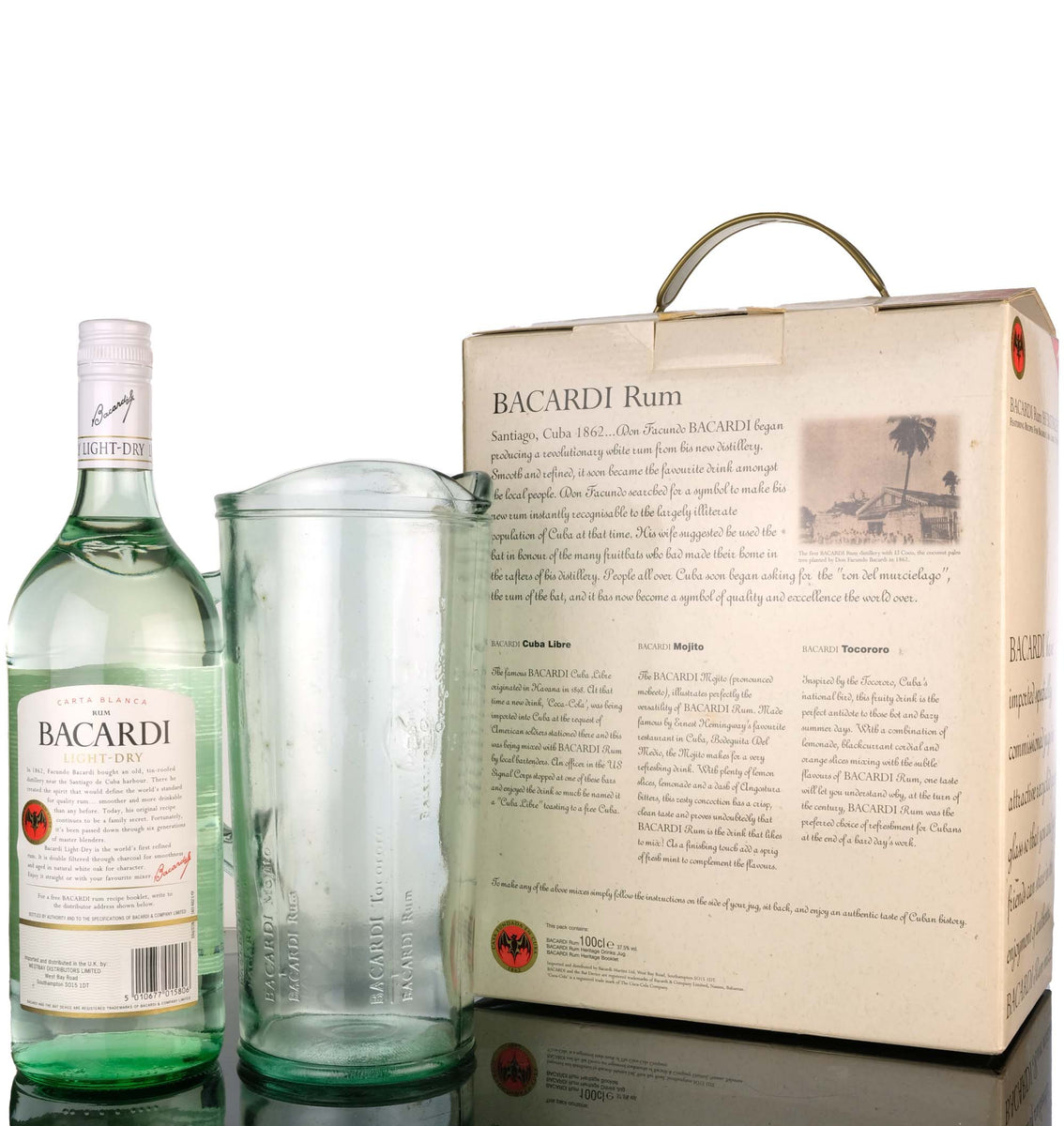 Bacardi Rum - Presentation Set - 1 Litre