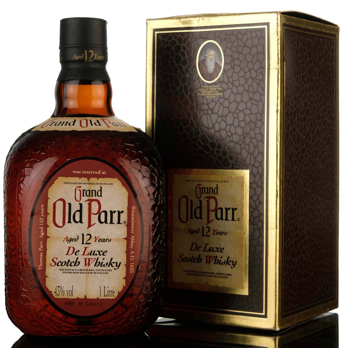 Grand Old Parr 12 Year Old - De Luxe - 1990s - 1 Litre Lot Id: 1023-51