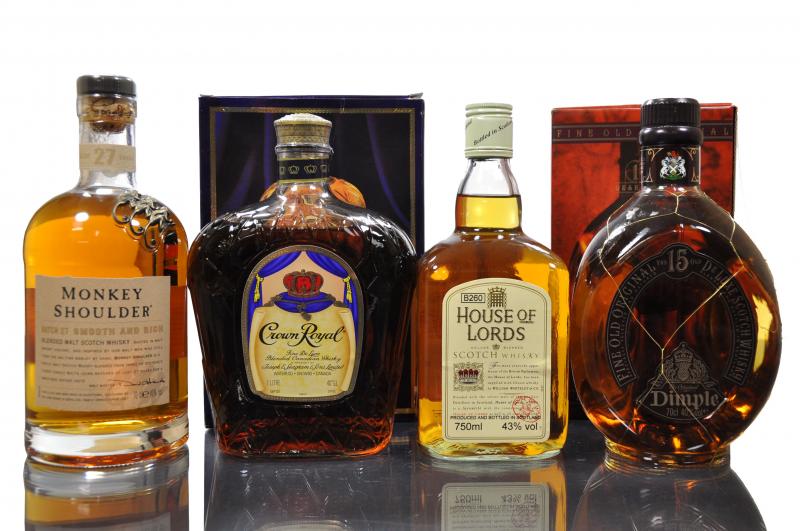 Monkey Shoulder - Crown Royal - House Of Lords - Dimple 15 Year Old