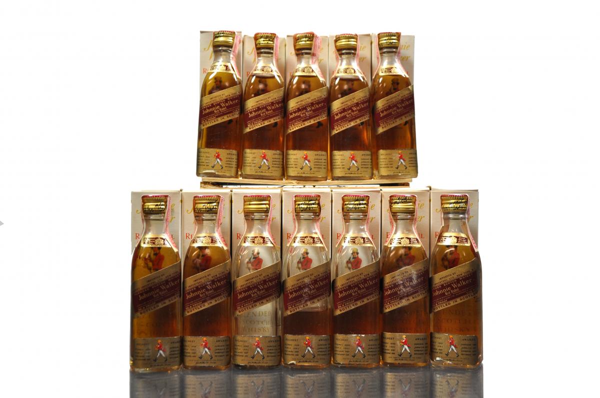 Wooden Case Of Johnnie Walker Red Label Miniatures
