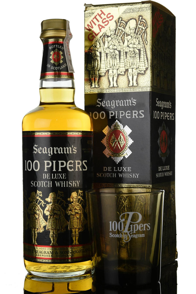 100 Pipers - 1980s - With Glass