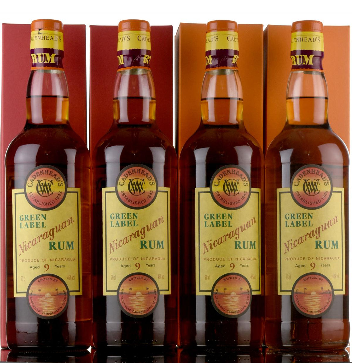 4 x Nicaraguan 9 Year Old - Green Label - Cadenheads Rum